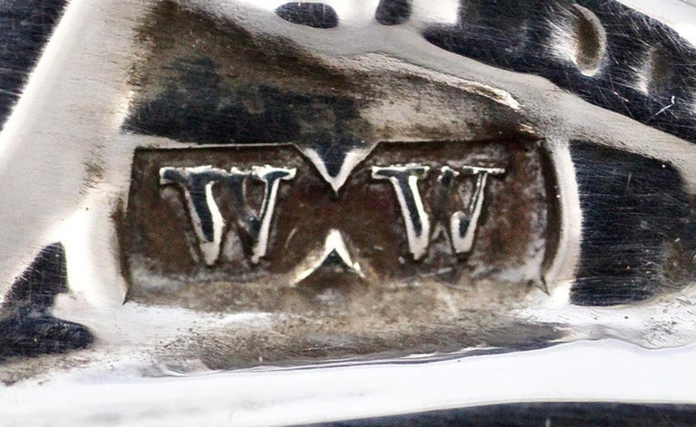 Whitehill Silver Co English Sterling Silver Heart Shape Mirror Blue ...