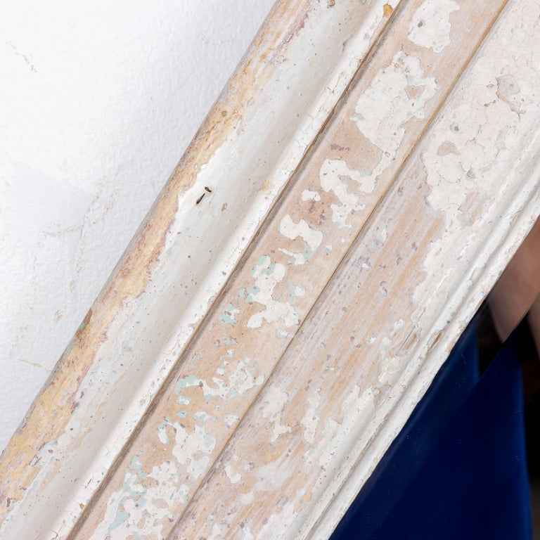 Whitewashed Wood Hexagonal Mirror For Sale at 1stDibs