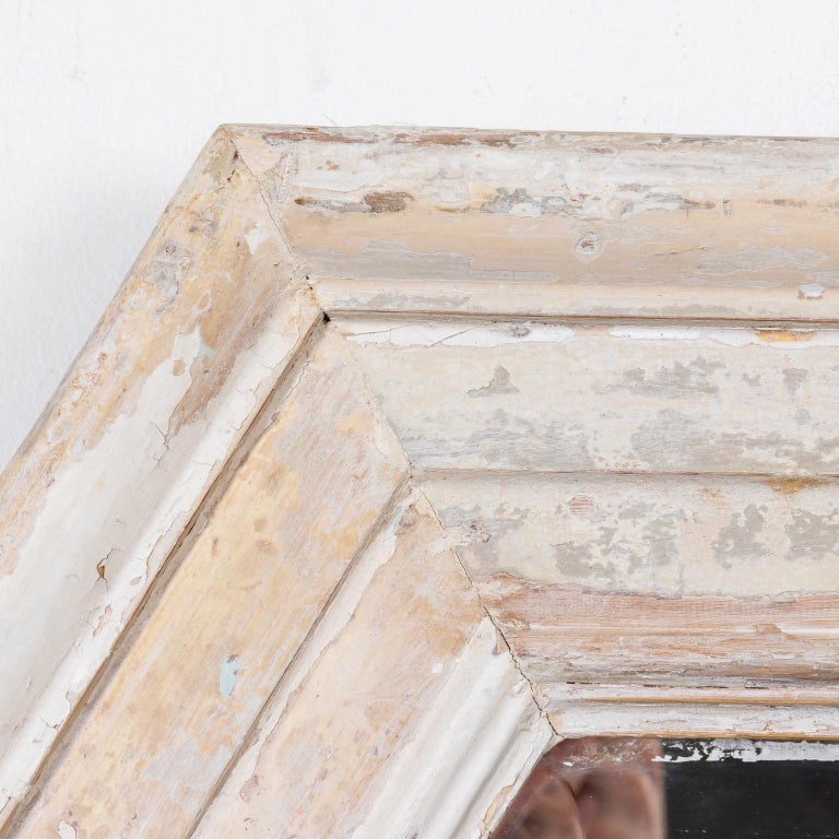 Whitewashed Wood Hexagonal Mirror For Sale at 1stDibs