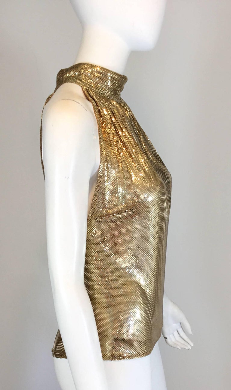 Whiting and Davis Gold Mesh Metal Halter Top at 1stDibs | whiting and ...