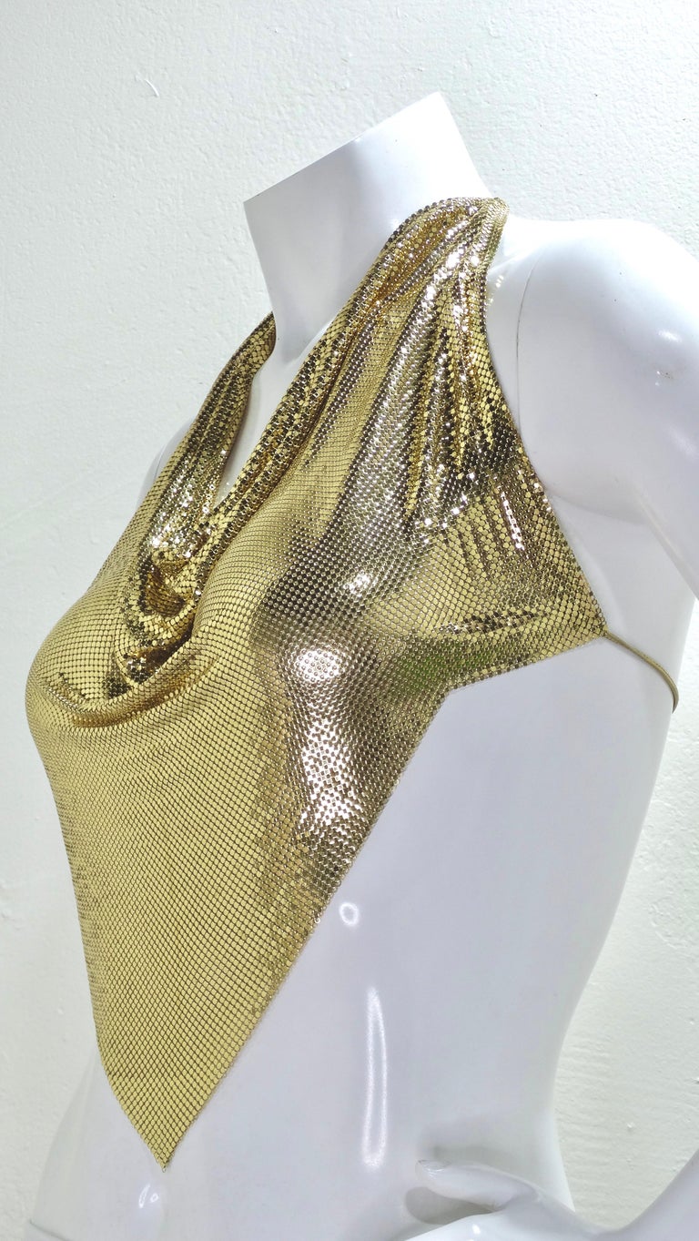 Whiting and Davis Gold Metal-Mesh Halter Top For Sale at 1stDibs ...