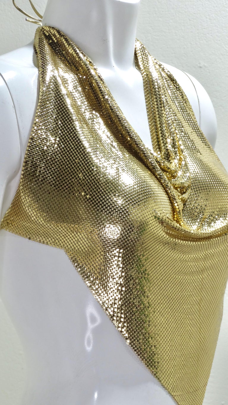 Whiting and Davis Gold Metal-Mesh Halter Top For Sale at 1stDibs ...