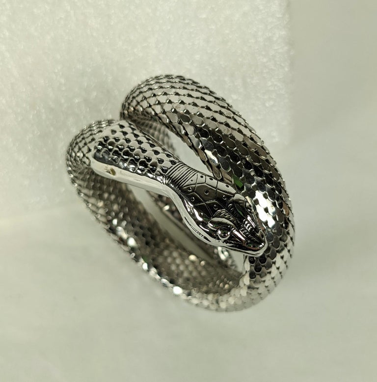 Whiting Davis Silver Snake Clamper For Sale at 1stDibs