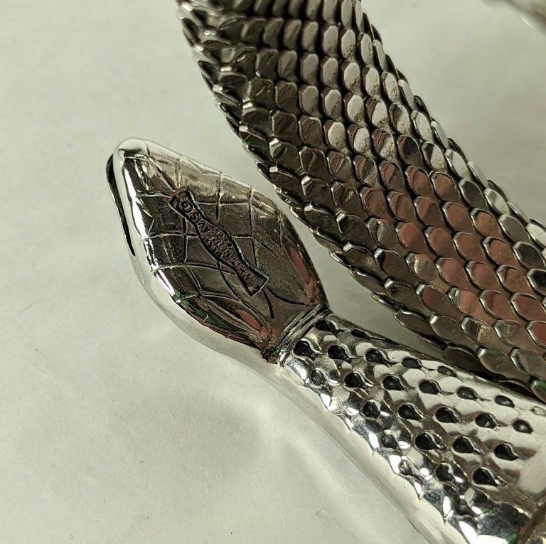 Whiting Davis Silver Snake Clamper For Sale at 1stDibs