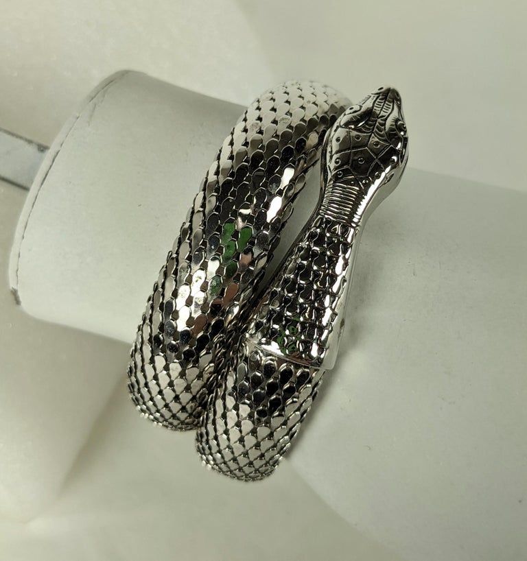 Whiting Davis Silver Snake Clamper For Sale at 1stDibs