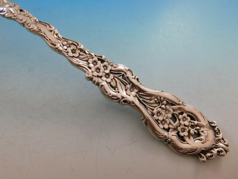 Whiting Sterling Silver Fish Serving Set Hand Cast Pierced with Flowers ...