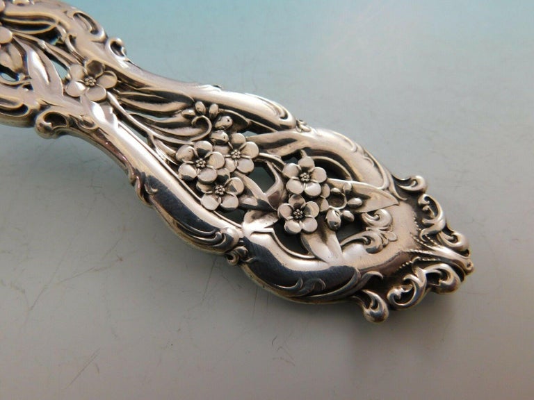 Whiting Sterling Silver Fish Serving Set Hand Cast Pierced with Flowers ...