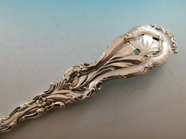 Whiting Sterling Silver Fish Serving Set Hand Cast Pierced with Flowers ...