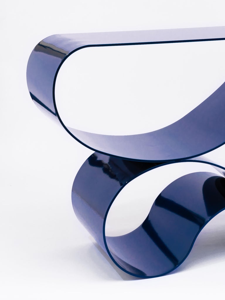 Whorl Console in Blue Powder Coated Aluminum by Neal Aronowitz Design ...