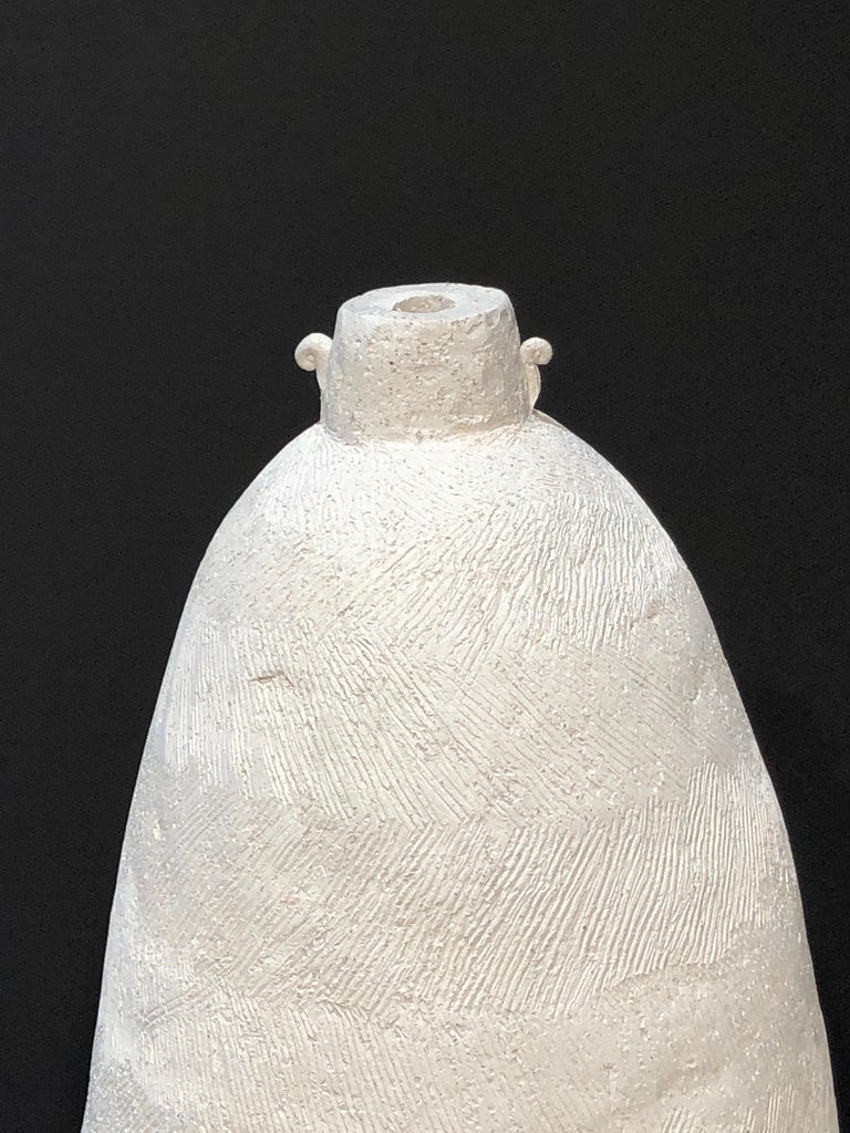 Wi Taepa - Hue, gourd series, white ceramic abstract gourd, vertical ...