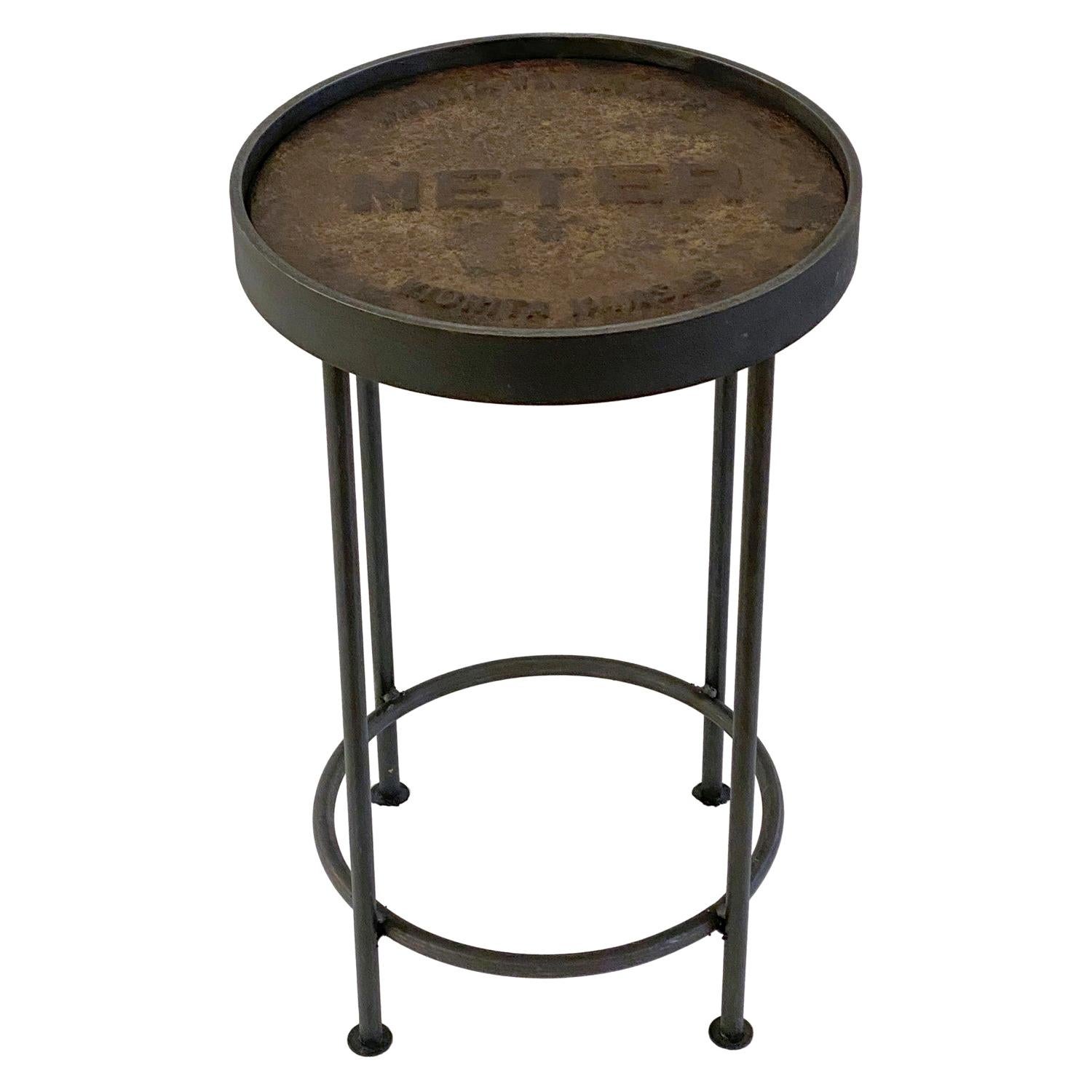 Wichita Water Meter Side Table Black Original Cast Iron Sidewalk Cover ...
