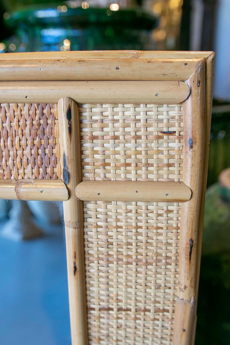 Wicker and Raffia Wall Mirror at 1stDibs