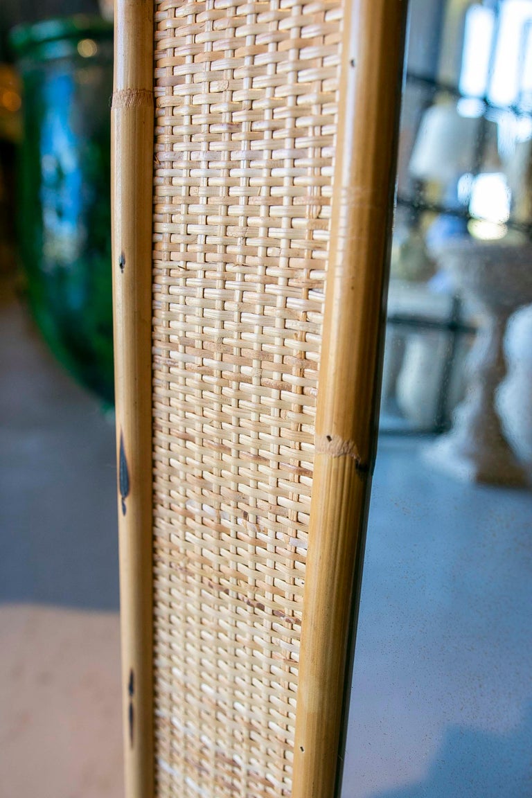 Wicker and Raffia Wall Mirror at 1stDibs