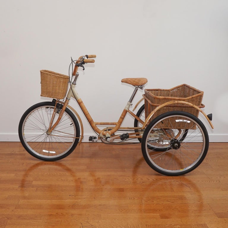 Wicker and Bamboo Adult Tricycle For Sale at 1stDibs