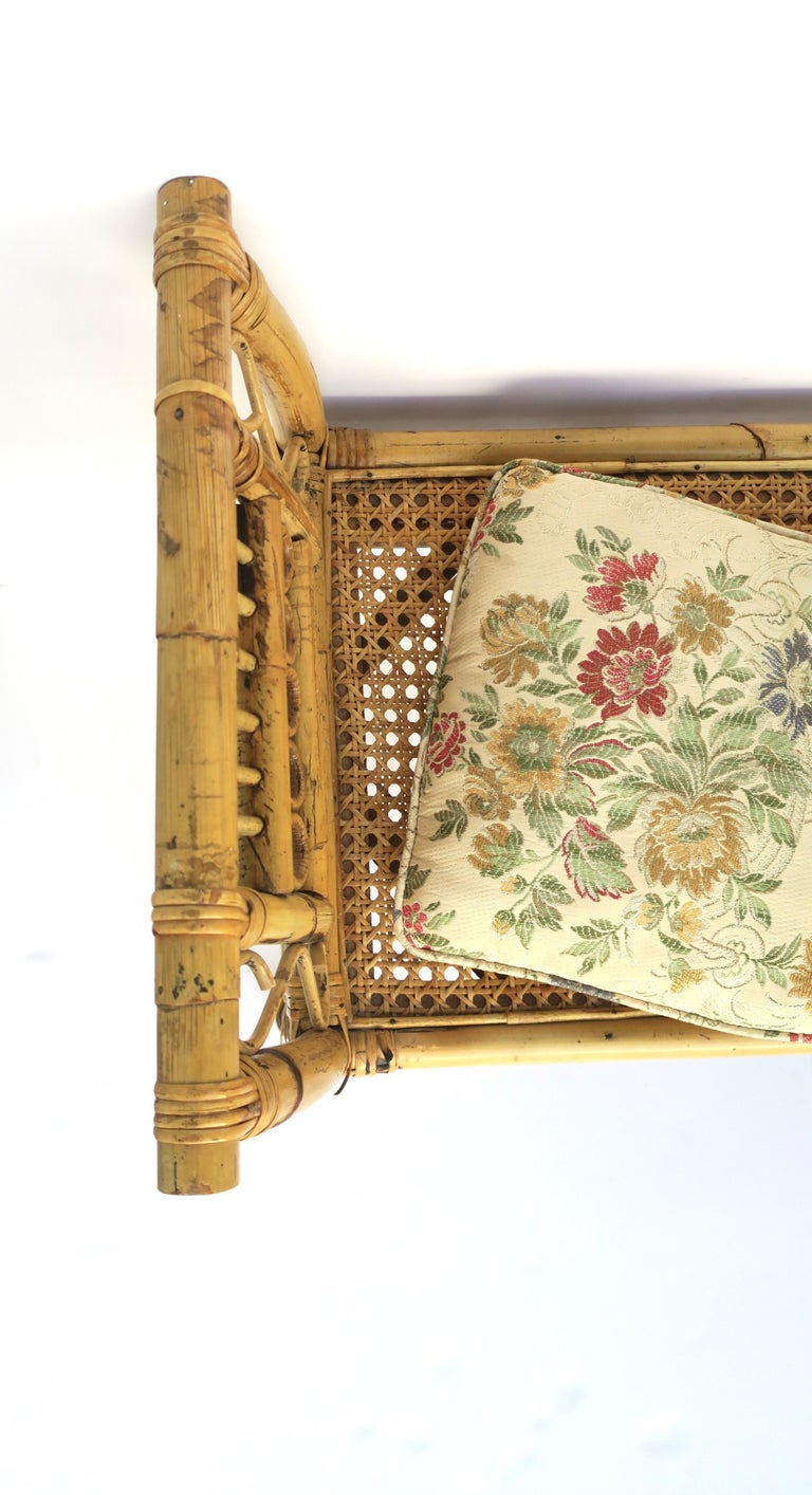 Wicker Bamboo Cane Bench Indoors or Patio Porch For Sale at 1stDibs