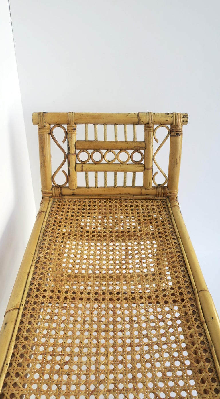 Wicker Bamboo Cane Bench Indoors or Patio Porch For Sale at 1stDibs
