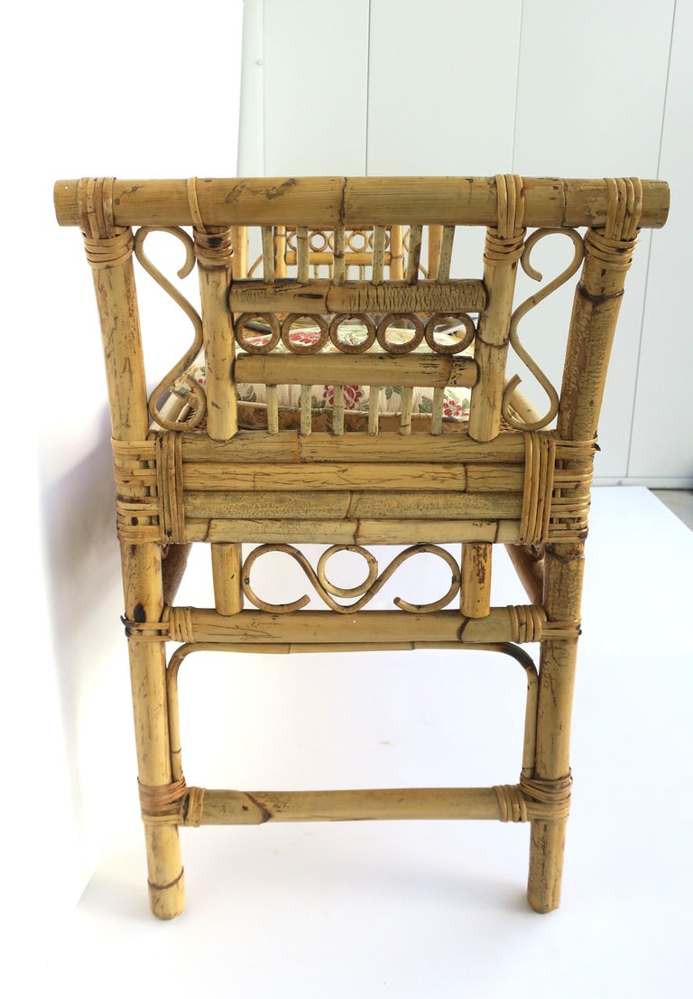 Wicker Bamboo Cane Bench Indoors or Patio Porch For Sale at 1stDibs