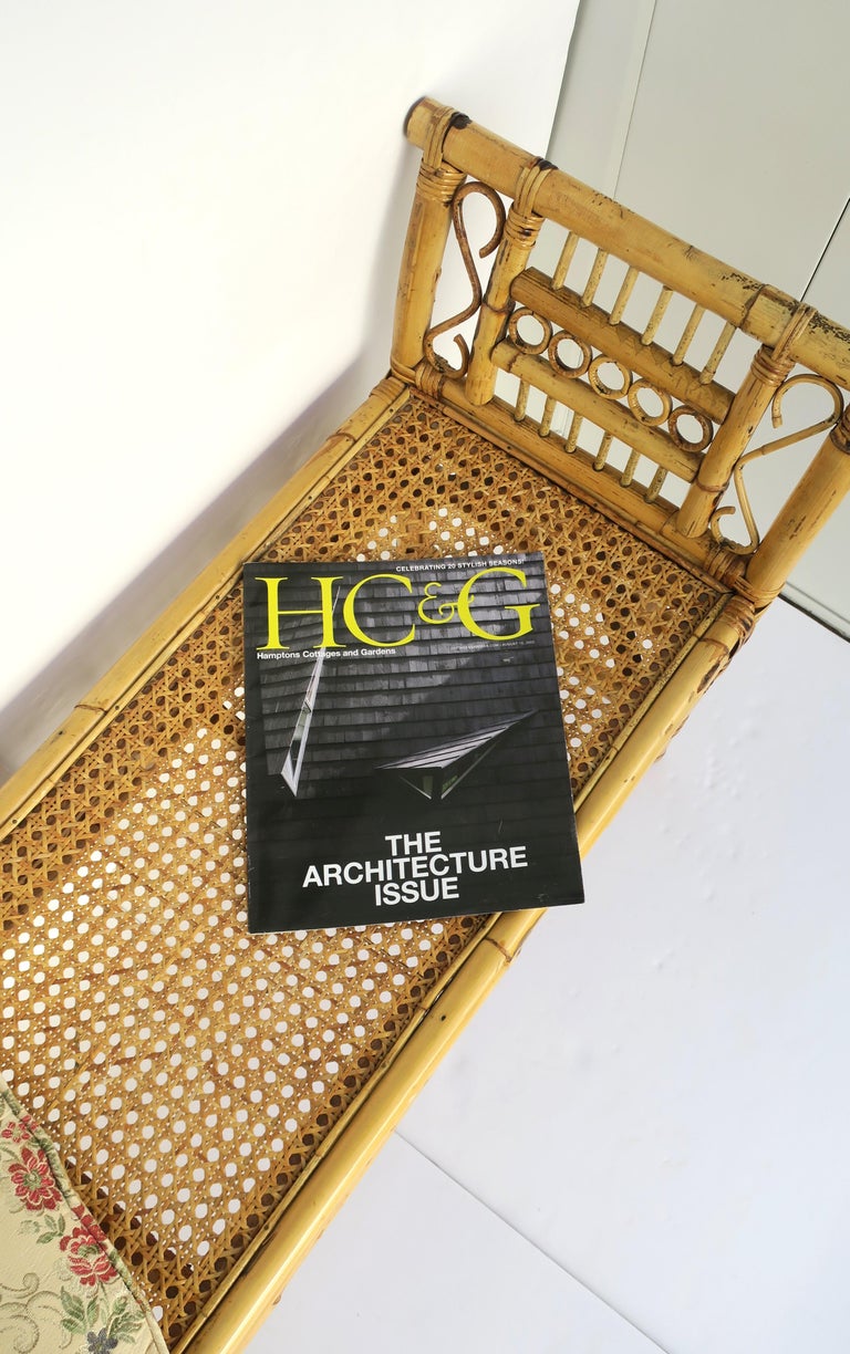 Wicker Bamboo Cane Bench Indoors or Patio Porch For Sale at 1stDibs