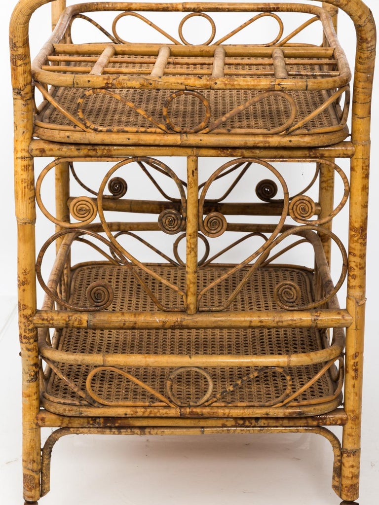 Wicker Bar Cart at 1stDibs | wicker bar carts, wicker cart, rattan bar cart