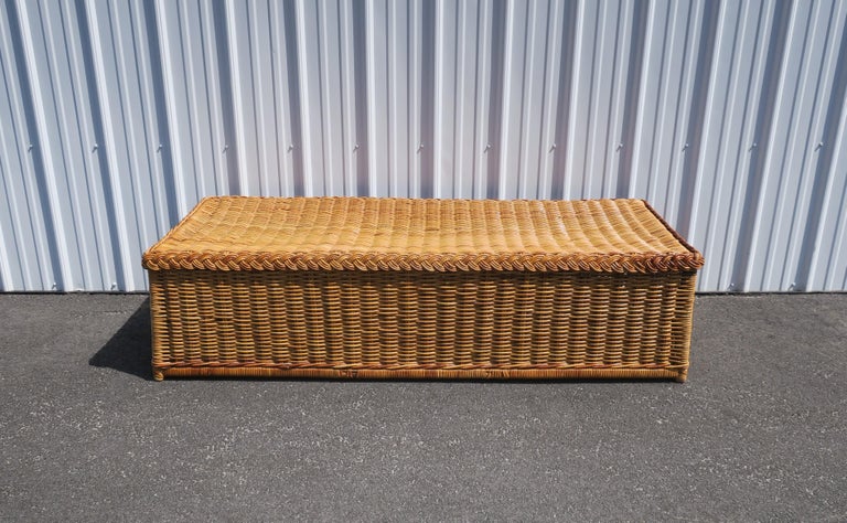 Wicker Bench or Ottoman For Sale at 1stDibs