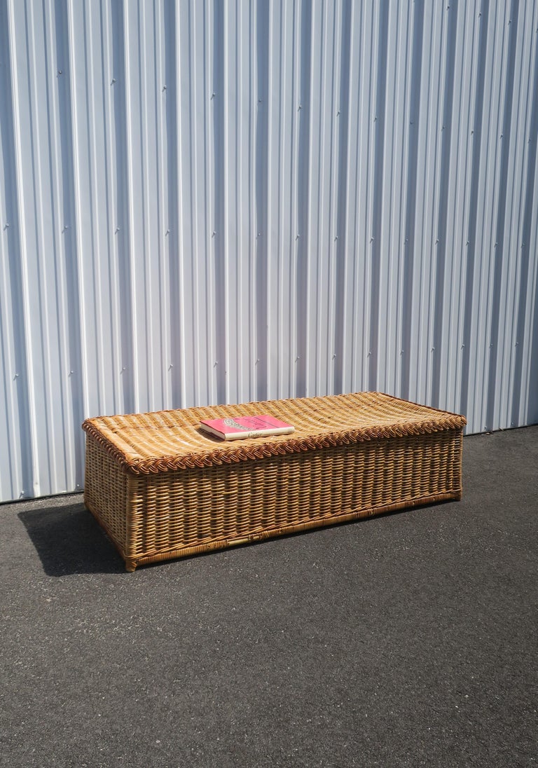 Wicker Bench or Ottoman For Sale at 1stDibs
