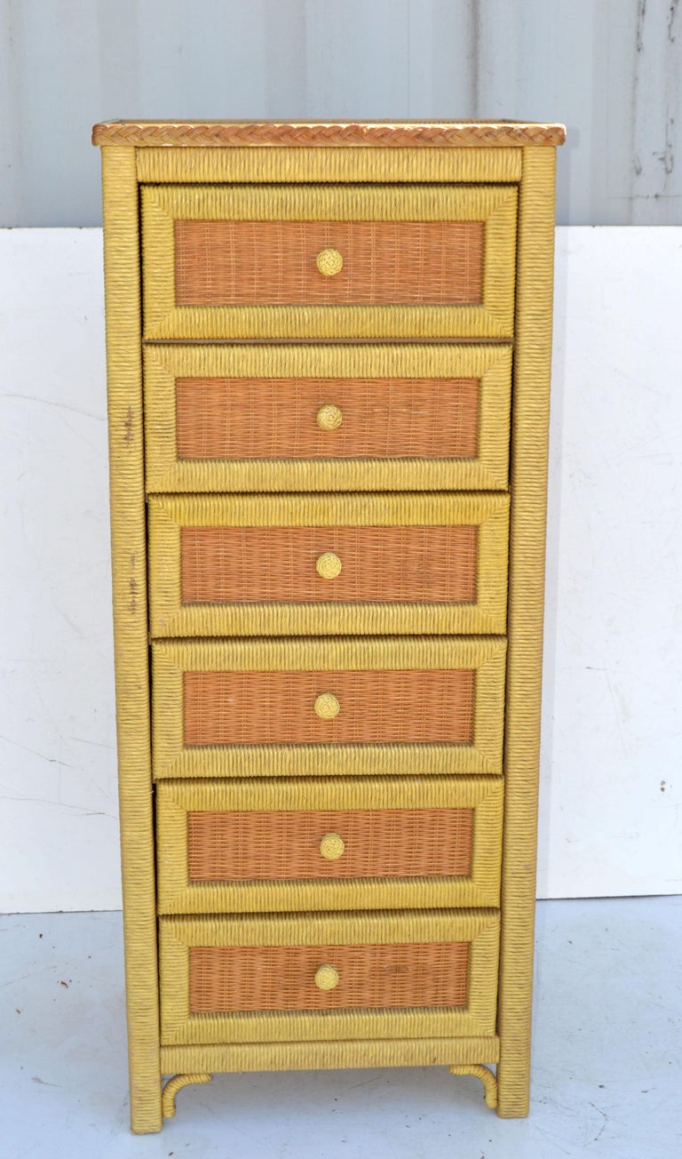 Wicker by Henry Link Chest of Six Drawers, Cabinet, Highboy, Bachelor's ...