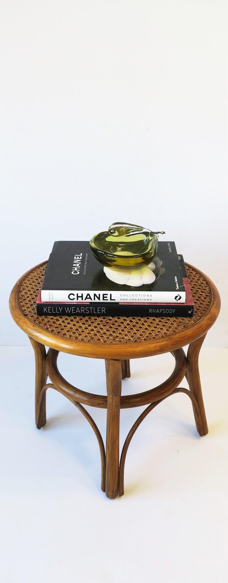 Wicker Cane Rattan Side or End Table at 1stDibs
