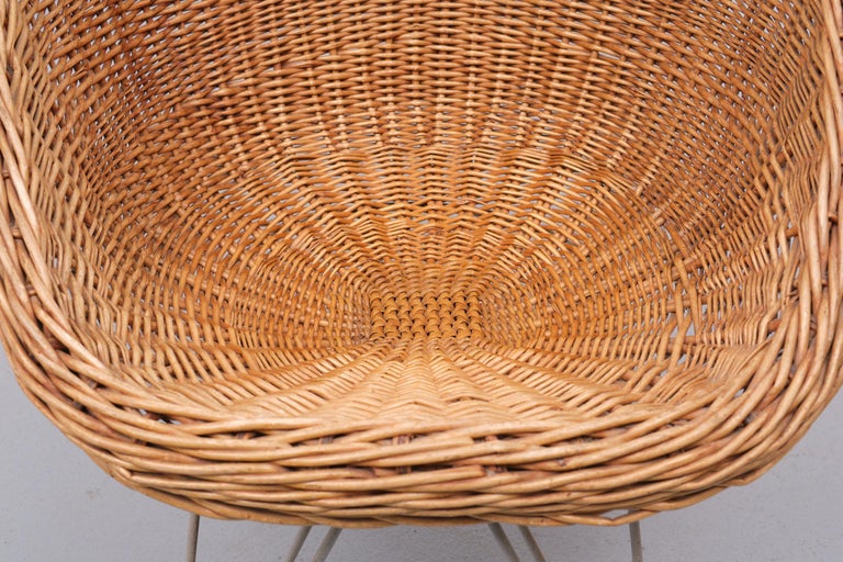 Wicker chair Design Teun Velthuizen for Urotan 1950s Holland For Sale ...