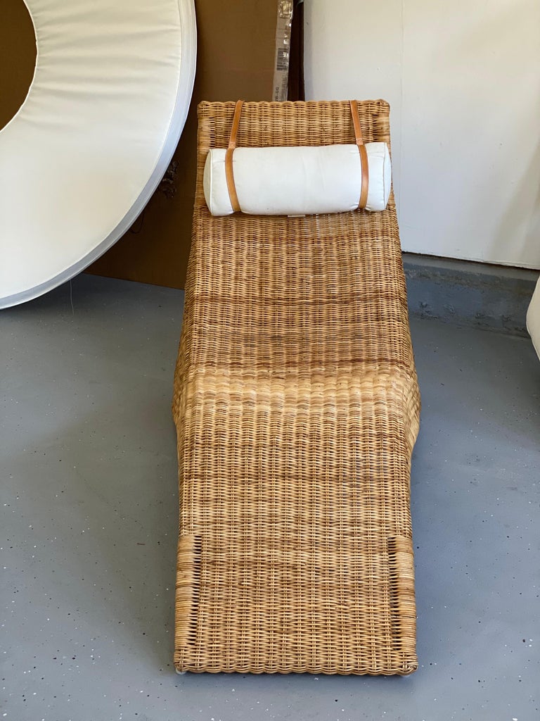 Wicker Chaise Lounge at 1stDibs | vintage wicker chaise lounge