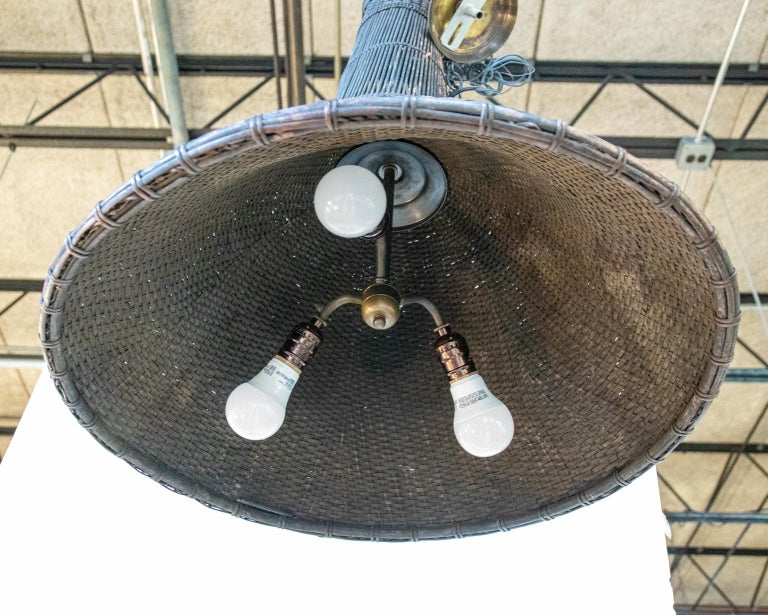 Wicker Cone Light Fixture For Sale at 1stDibs