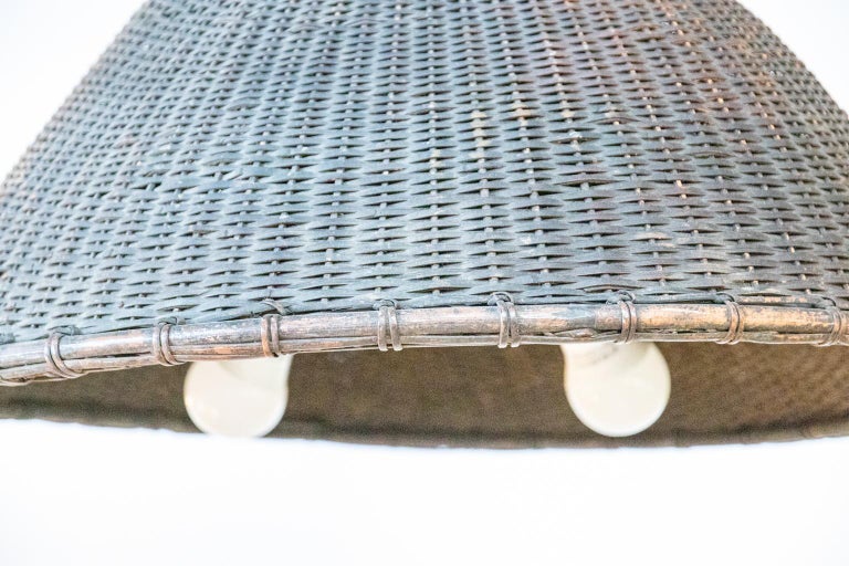Wicker Cone Light Fixture For Sale at 1stDibs