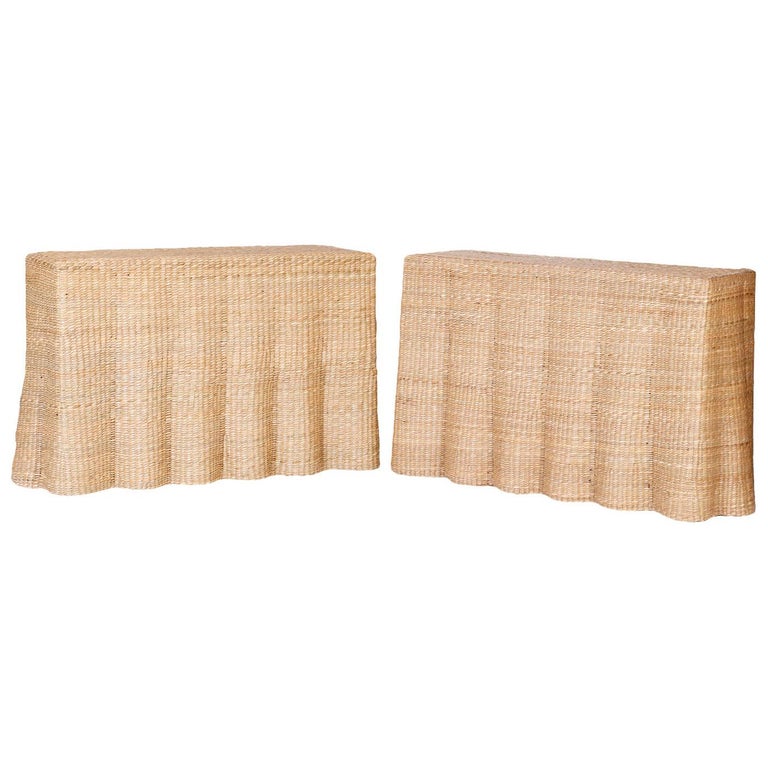 Wicker Drapery Ghost Console from the FS Flores Collection at 1stDibs