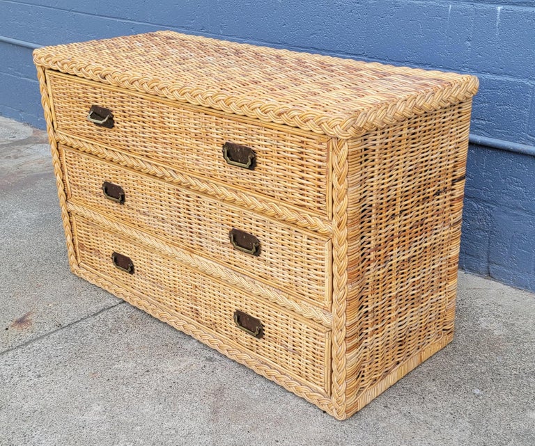 Wicker Dresser and Nightstand For Sale at 1stDibs