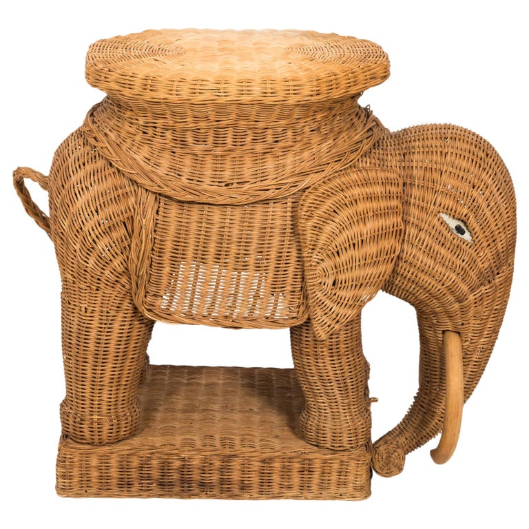 Wicker Elephant Stand at 1stDibs