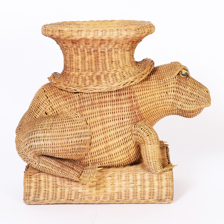 Wicker Frog Stand Seat or Table at 1stDibs