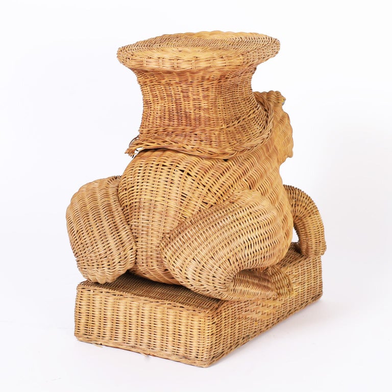 Wicker Frog Stand Seat or Table at 1stDibs