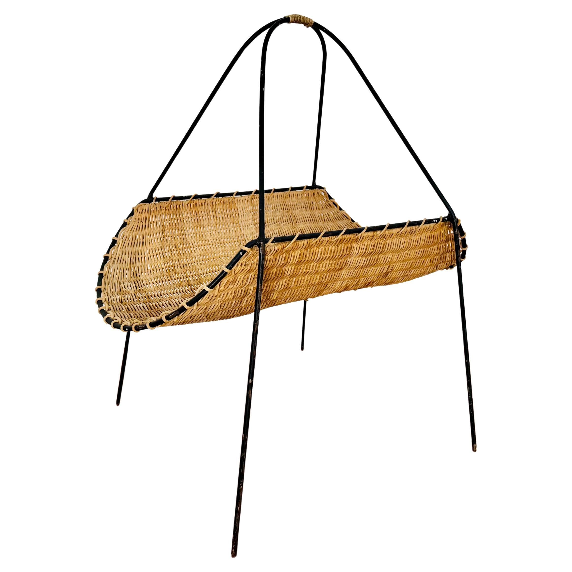 Wicker Magazine Stand For Sale at 1stDibs