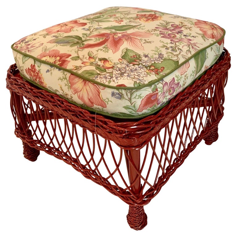 Wicker Ottoman For Sale at 1stDibs