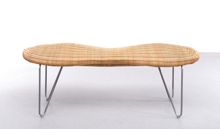 Wicker Peanut stool Ikea 1980s For Sale at 1stDibs