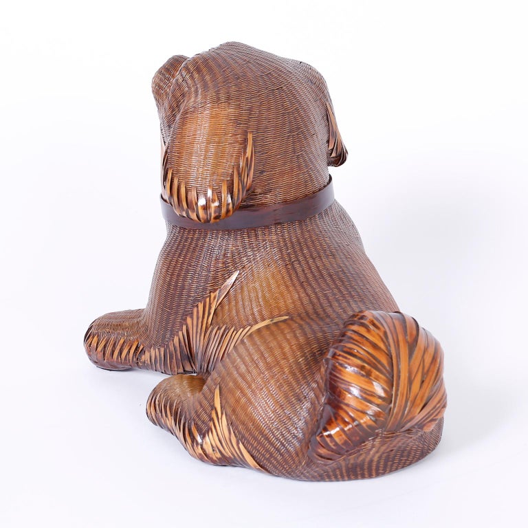 Wicker Pekingese Dog Box at 1stDibs