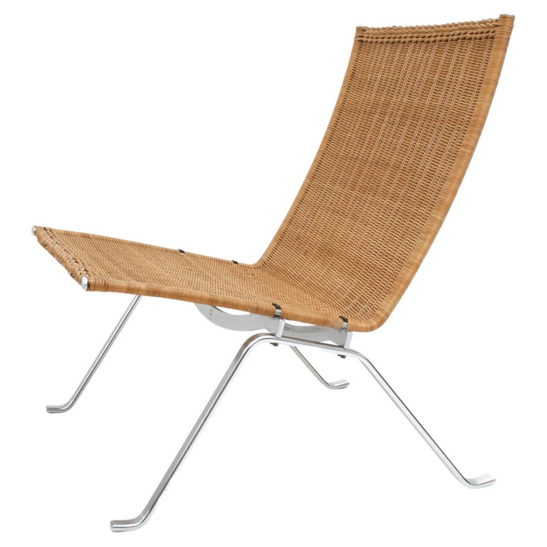 Wicker Pk22 Lounge Chair by Poul Kjærholm for Fritz Hansen For Sale at 1stDibs