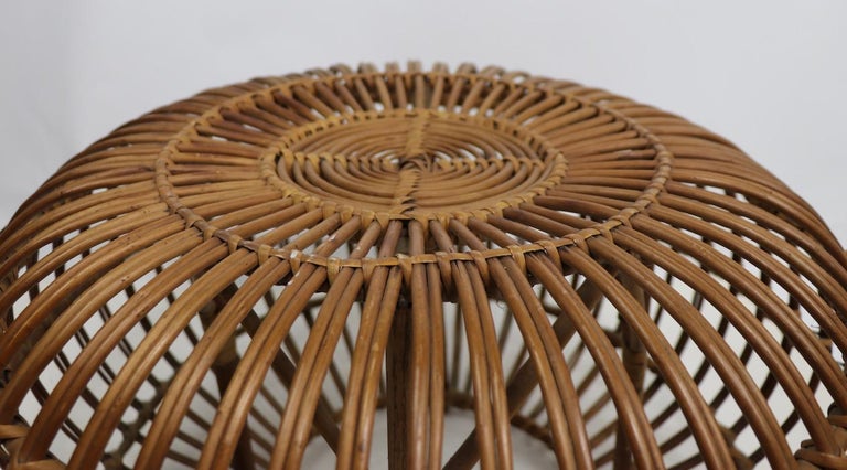 Wicker Pouf Ottoman by Albini at 1stDibs | wicker poufs