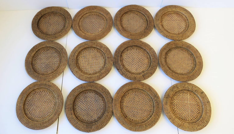 Wicker Rattan Cane Plate Chargers at 1stDibs | cane chargers, wicker ...