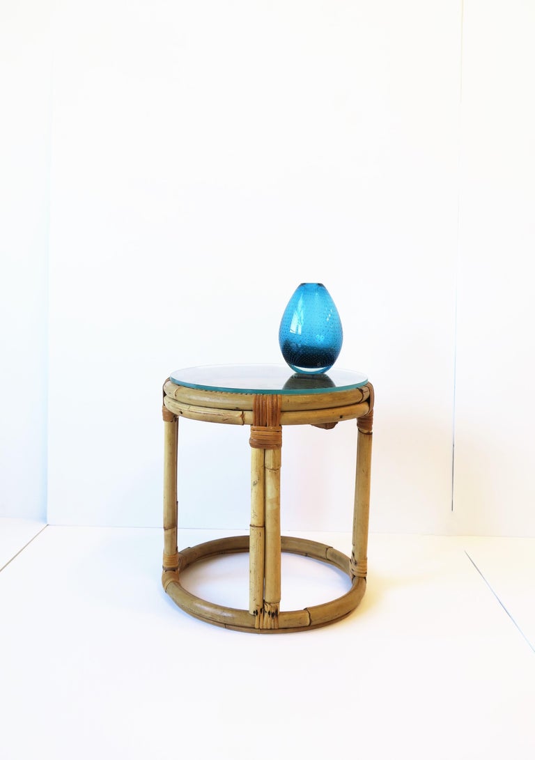 Wicker Rattan Side Table, Small at 1stDibs | small rattan side table ...