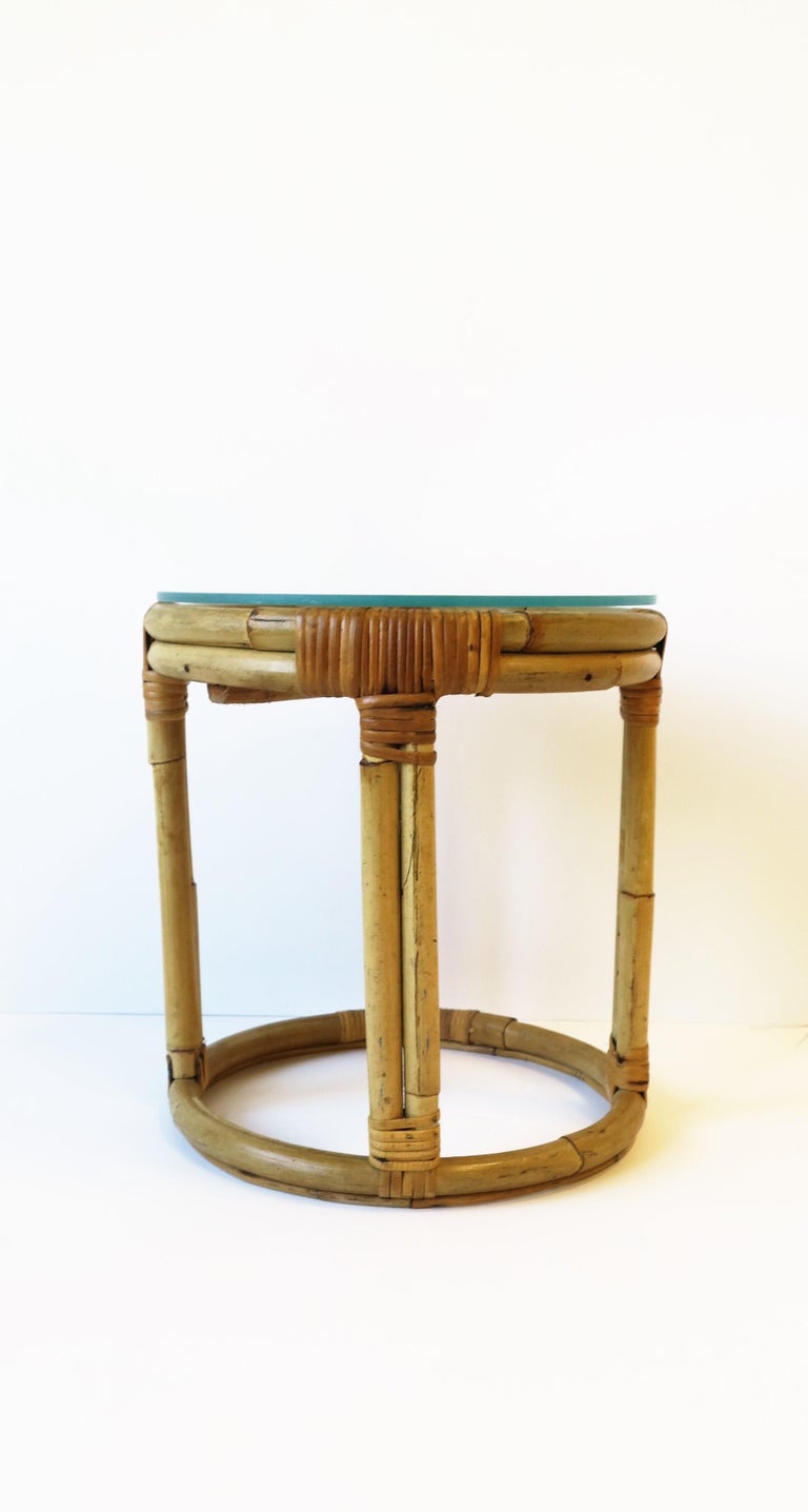 Wicker Rattan Side Table, Small at 1stDibs | small rattan side table ...