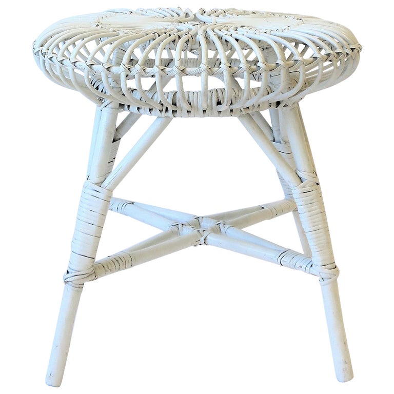 Wicker Rattan Stool in the Style of Franco Albini For Sale at 1stDibs ...