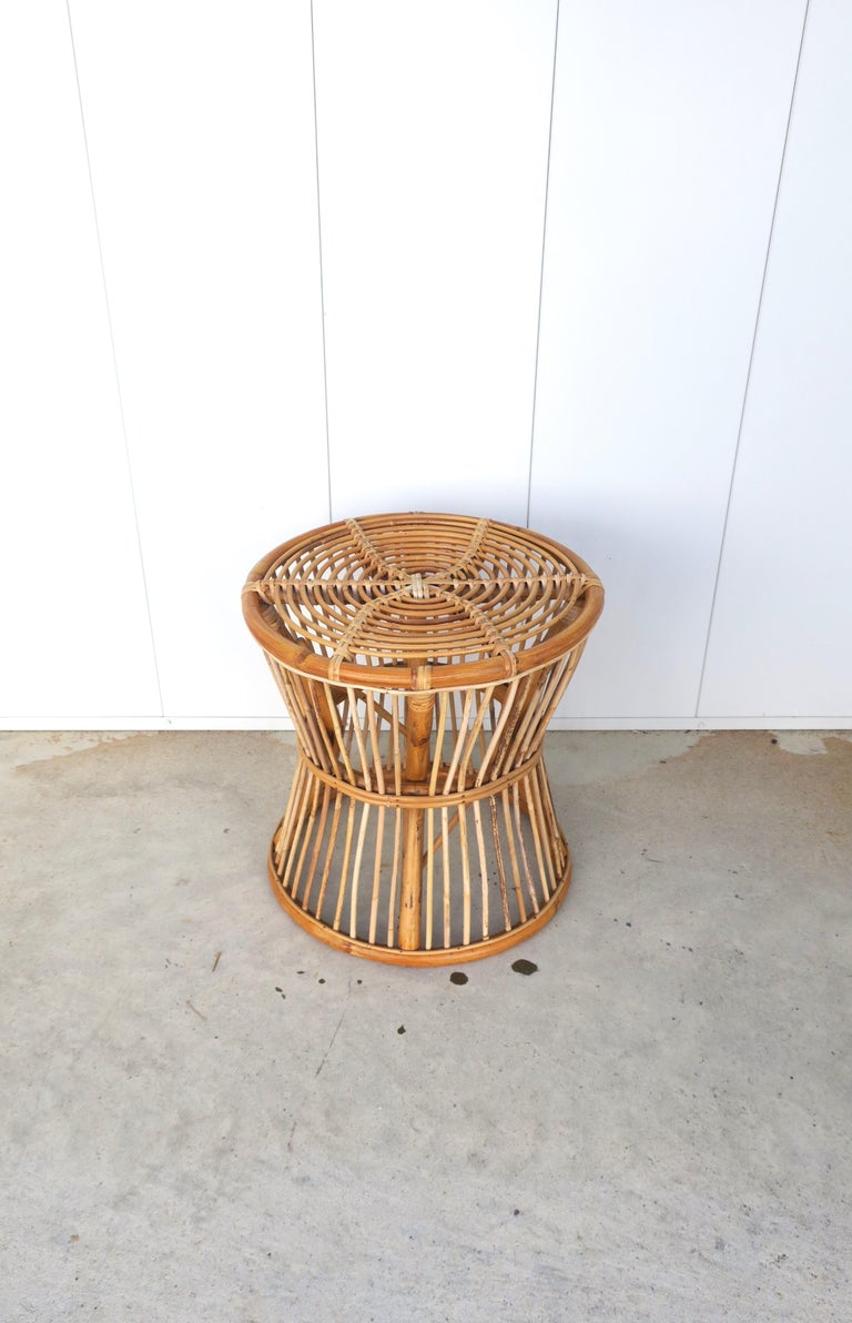 Wicker Round Stool or Side Drinks Table Franco Albini Style For Sale at ...