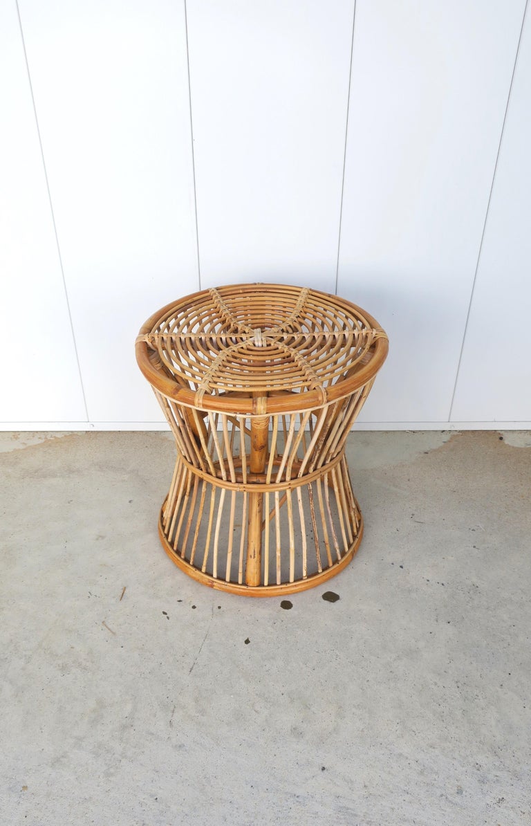 Wicker Round Stool or Side Drinks Table Franco Albini Style For Sale at ...