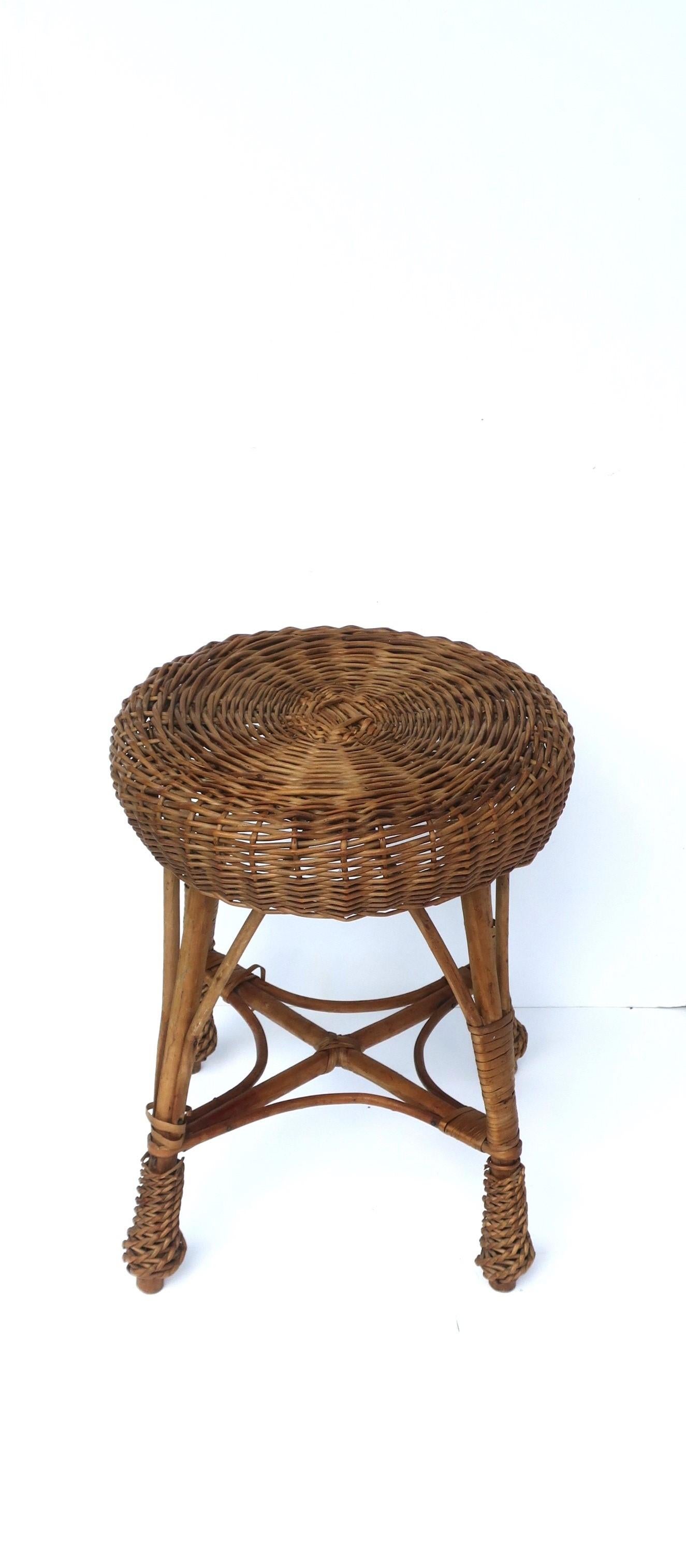 Wicker Stool or Drink Table at 1stDibs