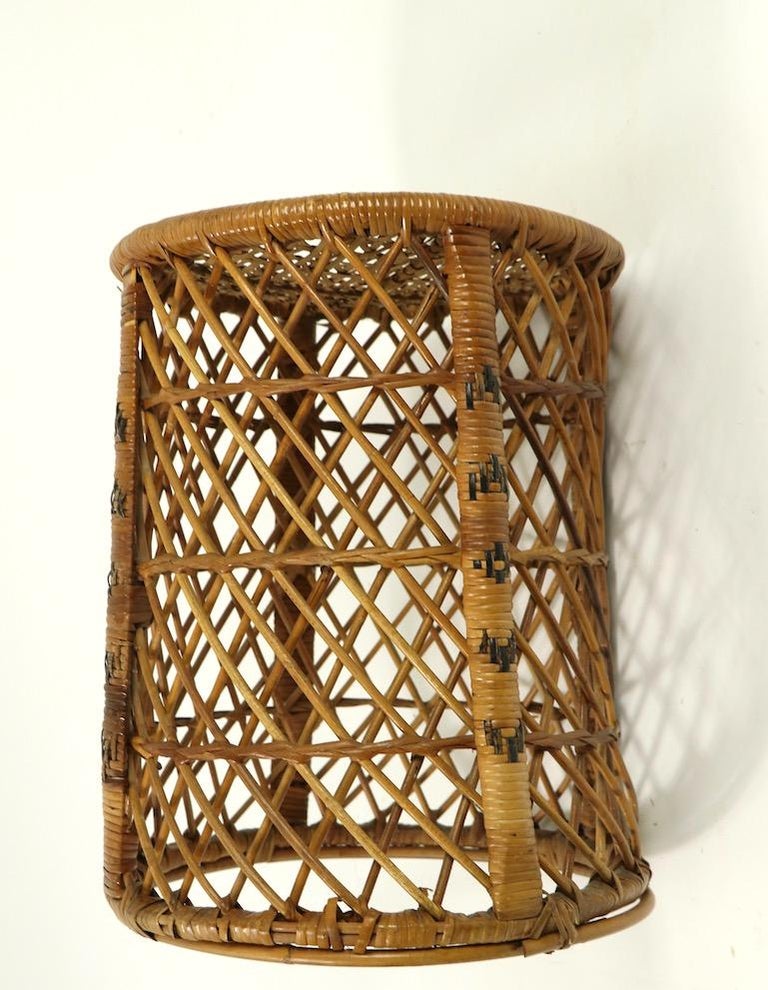 Wicker Taboret Table Emmanuelle Style at 1stDibs